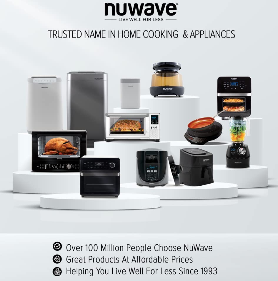 NUWAVE Infinity Moxie 64oz Blender – Professional Grade, Self-Cleaning - 6 presets & 10 Speed Settings for Shakes, Smoothies, Nut Butters, Crushed Ice & More – Comes w/Plunger & Scraper
