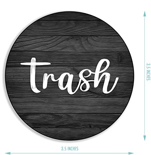 BabyPop! Recycle Trash Can Combo, Recycle Magnet for Trash Can, Garbage Recycle Bin Combo, Trash Recycle Bin Combo, Farmhouse Rustic Design