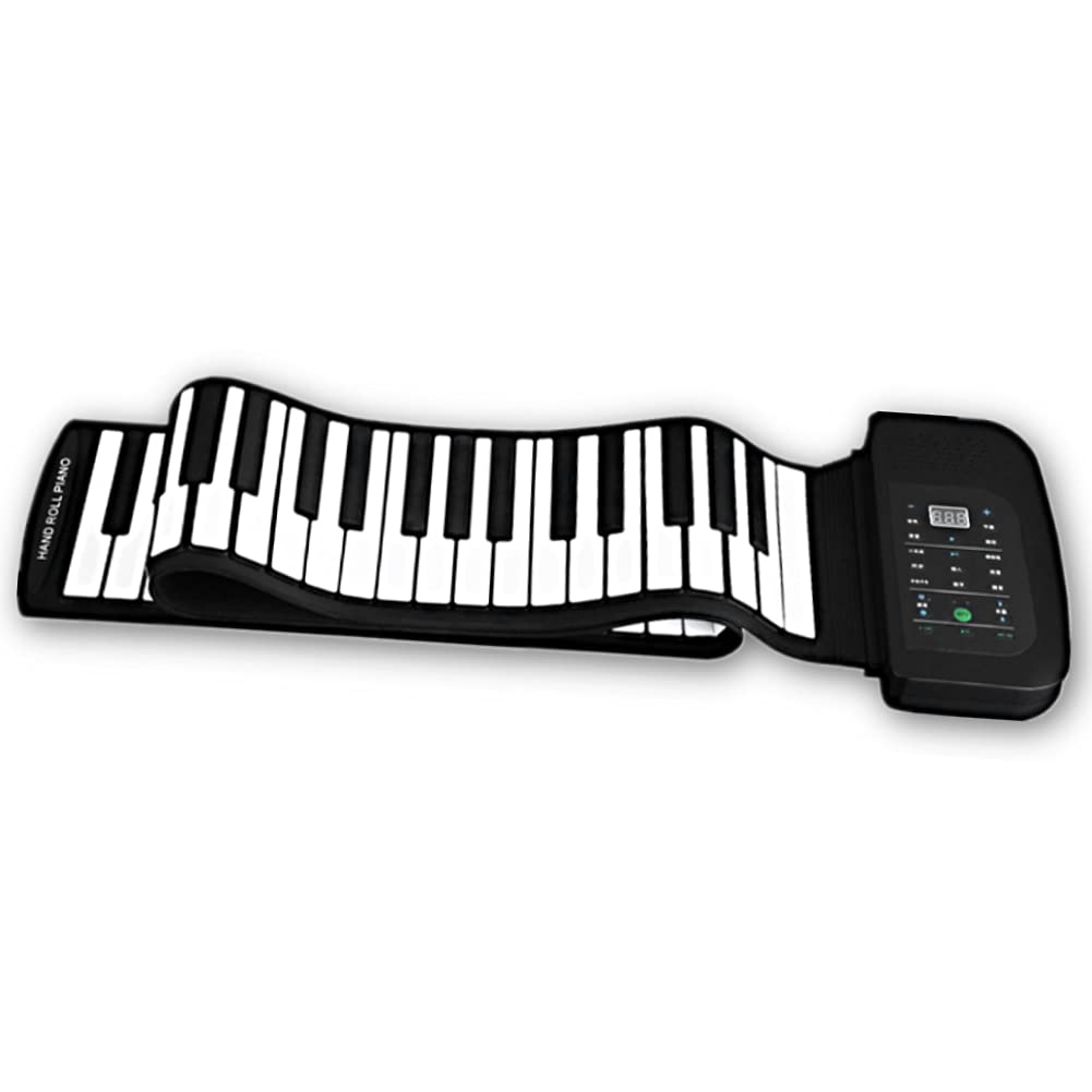 88 Keys Roll Up Piano, Soft Silicone Electronic Music Folding Piano Keyboard, 140 Tones and 128 Rhythms, Built in Stereo Loudspeaker, for Kids and Adults