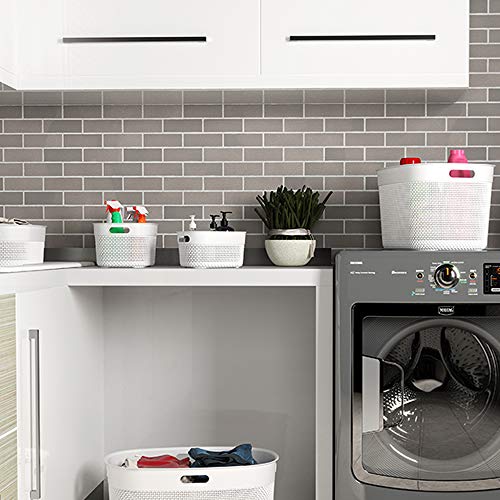 Curver Set of 8 Purl Small Decorative Plastic Organization and Storage Baskets Perfect Bins for Home Office, Closet Shelves, Kitchen Pantry and All Bedroom Essentials, 6.3QT/ 6L, White, 8 Count