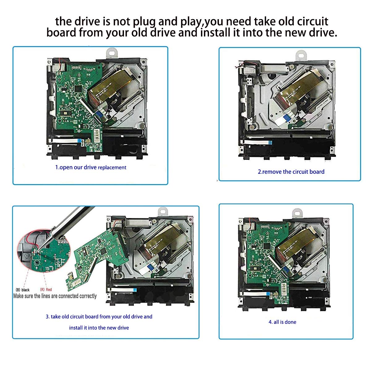 Colorgo Blu-Ray Disk Drive Replacement Lite-On DG-6M1S DG-6M1S-01B B150 Laser for Xbox One