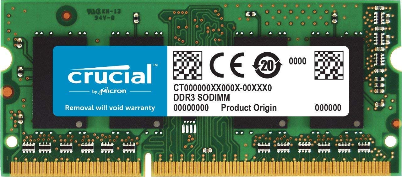 Crucial 4GB Single DDR3-1600 (PC3-12800) SODIMM 204-Pin High Density Memory CT51264BF160BJ