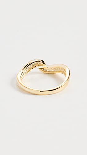 ADINA EDEN Women's Pave Wave Open Ring, Gold, 7