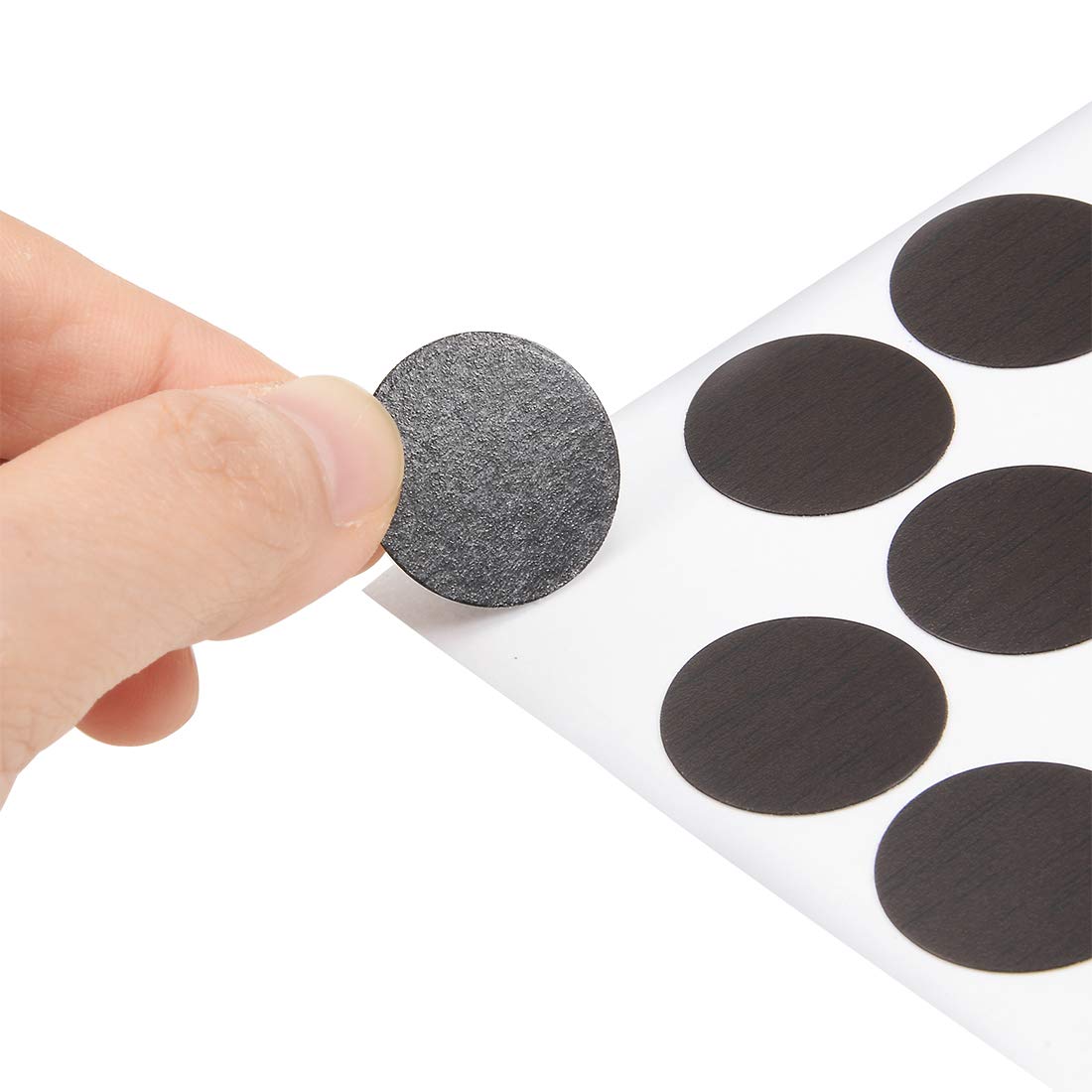 uxcell Screw Hole Covers Stickers Textured Plastic Self Adhesive Stickers for Wood Furniture Cabinet Shelve Plate 21mm Dia 54pcs in 1Sheet Black Lines, PC-192