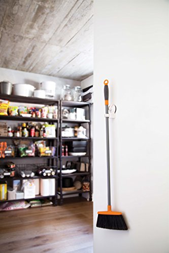 FECA FE-T3004 Drilling Push and Lock Vacumn Suction Cup Utility Tool Mop & Broom Holder, White