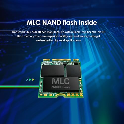 Transcend 32GB MTS400S M.2 2242 SATAIII SSD, Internal Solid State, Compatible with Laptop & PC Desktop, MLC - TS32GMTS400S