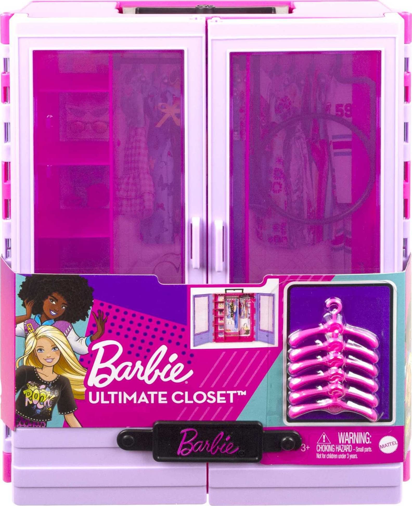 Barbie Fashionistas Playset, Ultimate Closet with 6 Hangers and Multiple Storage Spaces Plus Fold-Out Clothing Rack