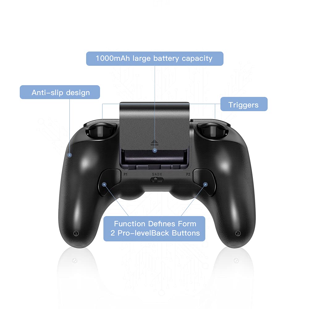 8Bitdo Pro 2 Bluetooth Controller - for Switch PC Windows Android MacOS Steam Raspberry Pi (Transparent Black)