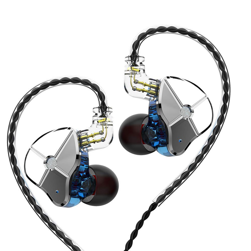 Senlee TRN ST1 in Ears Monitor 1BA 1DD Hybrid Dual Driver, in Ear Headphone Earbuds with 1 Dynamic and 1 Balanced Armature Driver TRN Headsets(No Mic, Blue)