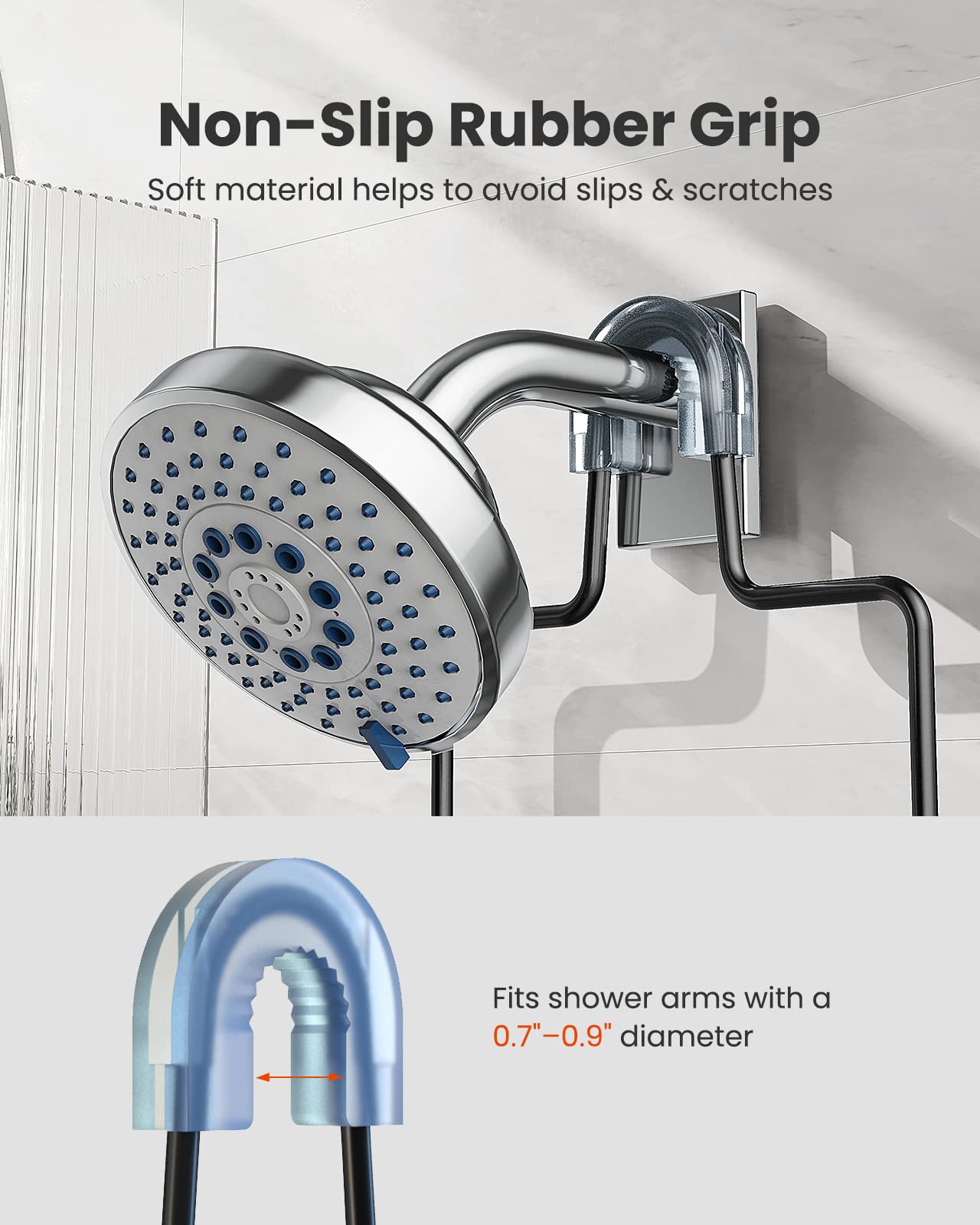 AMADA Hanging Shower Caddy, Shower Caddy Over Shower Head, Rustproof Stainless Steel Shower Organizer with Soap Holder & Hooks, Shower Rack for Shampoo, Sponges, Towels, No Drilling Required, Black