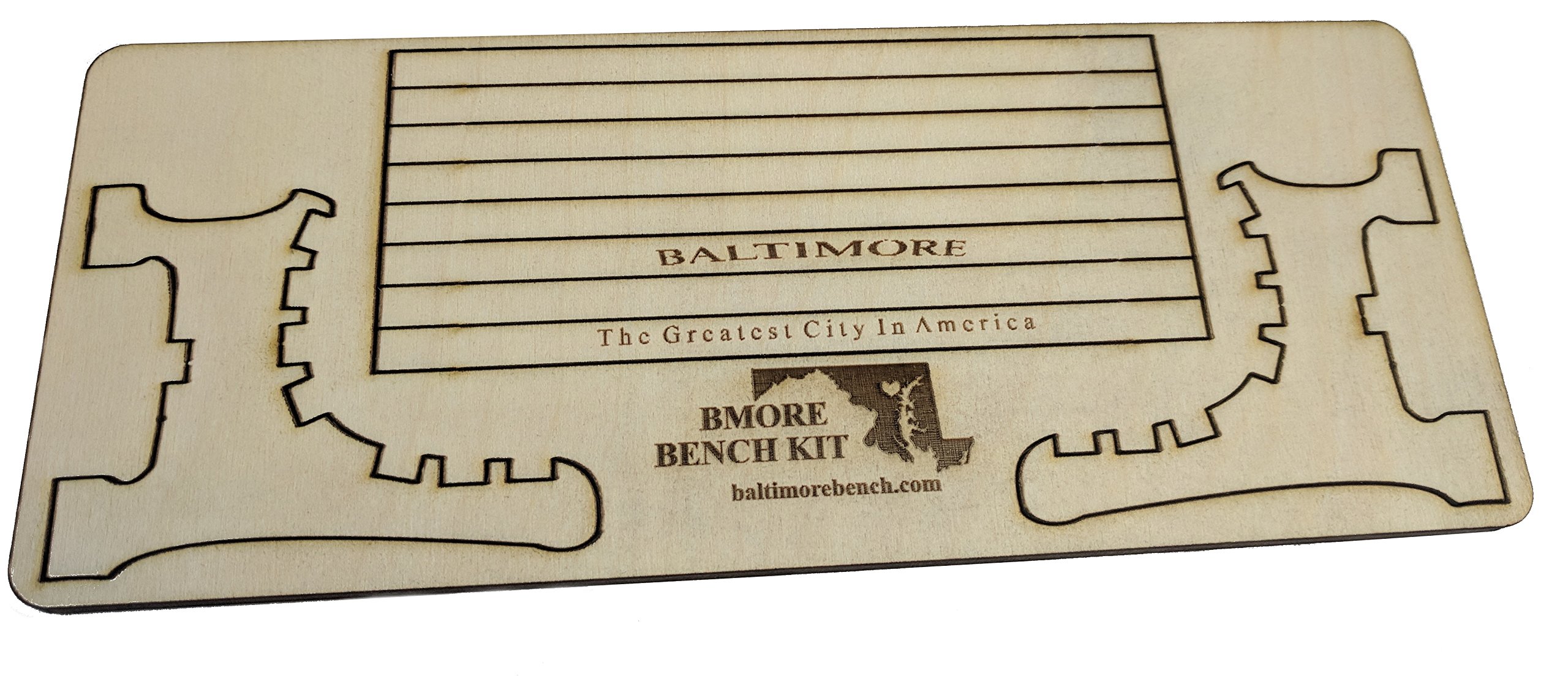 Baltimore Bench Kit Miniature Replica Wood Craft Desk Display
