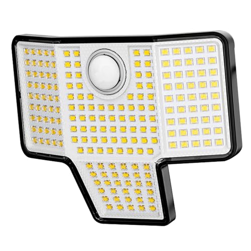 AmeriTop Solar Lights Outdoor, 2 Pack 189 High Brightness LED Cordless Solar Motion Sensor Lights; 4 Heads, 270°Wide Angle Illumination, IP65 Waterproof, Security Flood Light(Daylight)