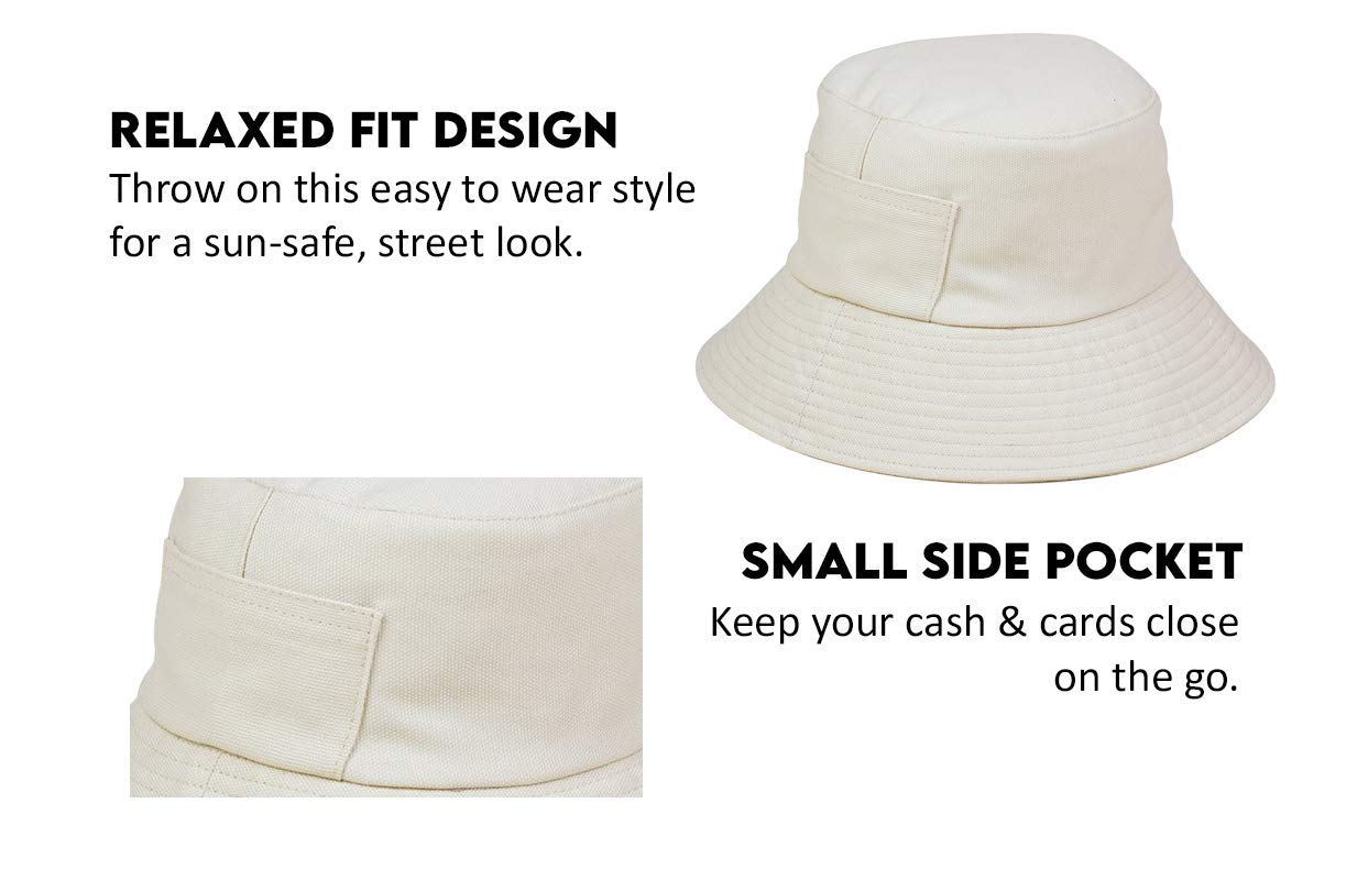 Lack of Color Women's Wave Cotton Canvas Bucket Hat (Beige, Small/Medium)