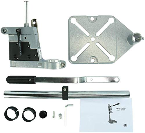 Adjustable Drill Press Stand for Drill Workbench Repair Tool Universal Bench Clamp Support Tool, Drill Press Table, Drill Stand for Hand Drill Single Hole Aluminum Base (1 Mounting Hole)
