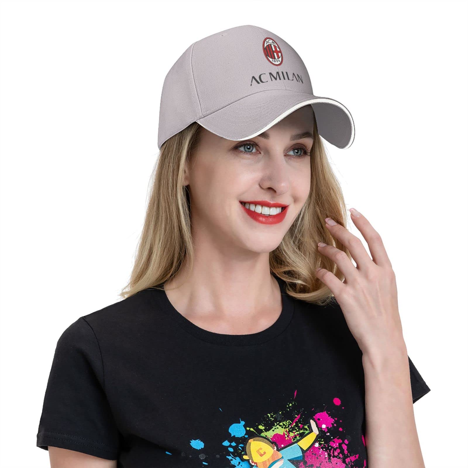 A.C Milan Sandwich Cap Unisex Classic Baseball Capunisex Adjustable Casquette Dad Hat Gray