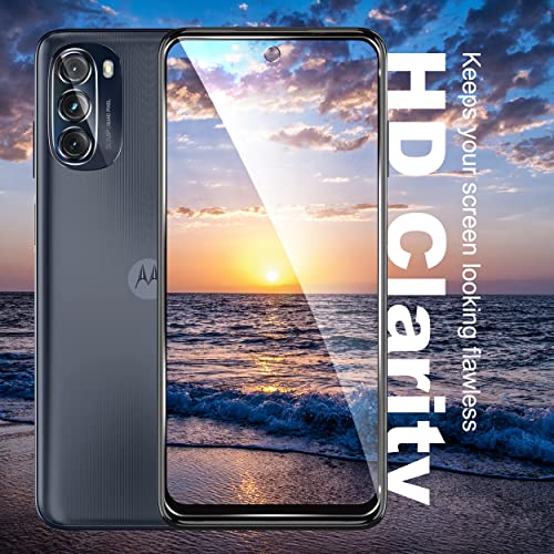 Cizerin 4 Pack Screen Protector for Motorola Moto G 5G 2022-2 Pack Tempered Glass Screen Protector and 2 Pack Camera Lens Protector - Shatter Proof- HD Clarity