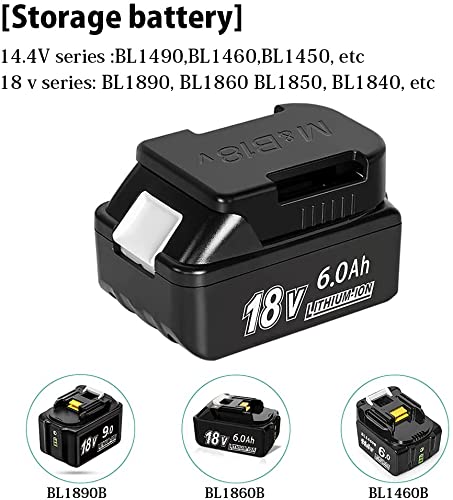 5Pcs M&B18v Battery Holder, Battery Mount for Makita/Bosch 14.4V 18V Lithium Ion Dock Holder Power Wheels, Caapmony Wall Mount fit for BL1430 BL1850 and for Bosch BAT609 BAT618G Li-ion Battery