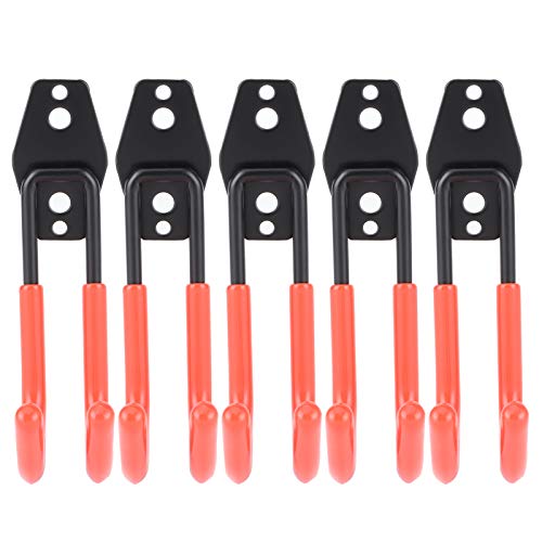 5PCS Metal Tool Water Pipe Hook, Bicycle Skateboard Hook Wall Hook, Repair Accessories Heavy Object Hook With Anti-Rust Coating(Orange)