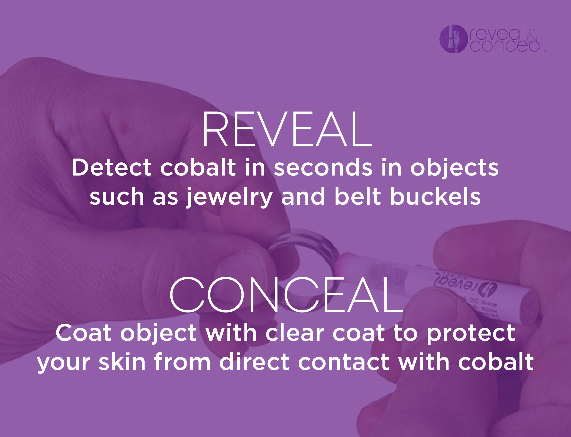 Reveal and Conceal Cobalt Test Kit by Smart Practice - Detecting Cobalt is a Snap - Test for Cobalt in Your Jewelry and Prevent Skin Exposure With Liquid Clear Coat - Includes 10 Test Swabs
