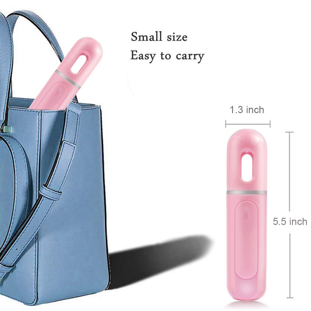 Nano Facial Mister, Portable Mini Cool Mist Facial Steamer Moisturizing Hydrating Face Sprayer for Skin Care, Makeup, Cleaning Pores,Eyelash Extensions,Summer Cool (Pink)