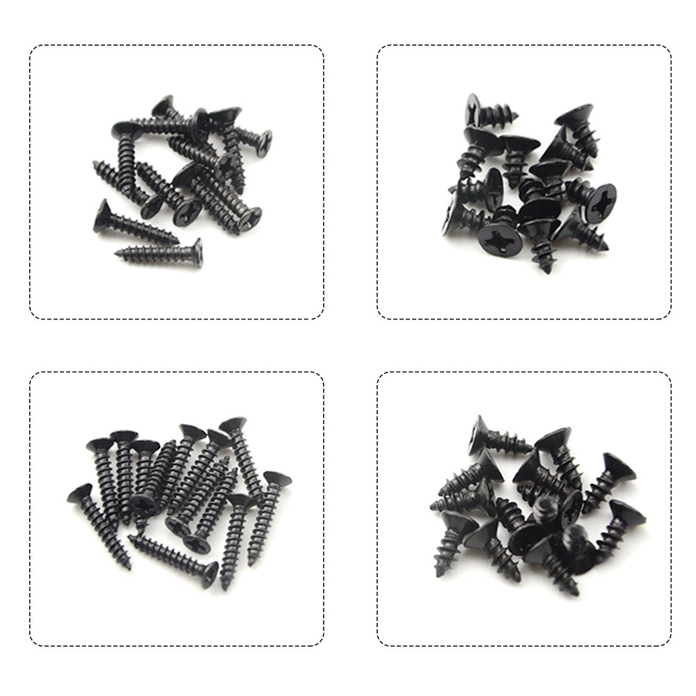 XINGYHENG 650Pcs 13 Kinds M2 M2.3 M3 Black Sunk Head Self Tapping Screw Black Oxide Stainless Flat Cross Recessed Pan Head Screw Assortment Kit