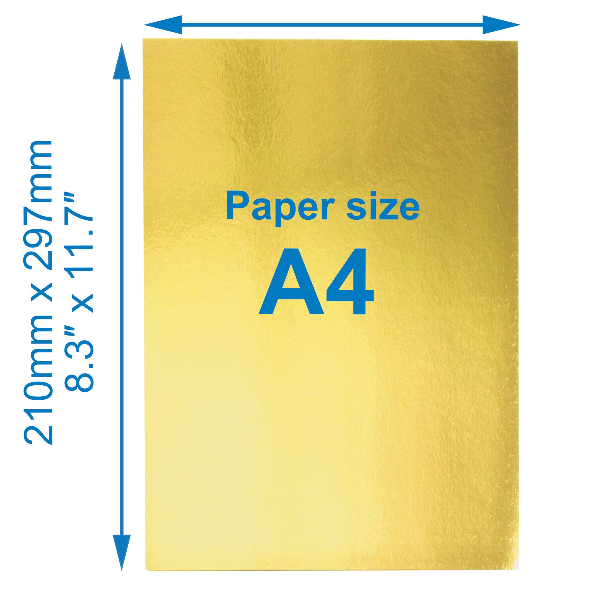 Baker Ross - AC375 A4 Gold & Silver Metallic Card (250 gsm) — Creative Art Supplies for Kids, Christmas Crafts, Card Making, and Decorations (Pack of 20)