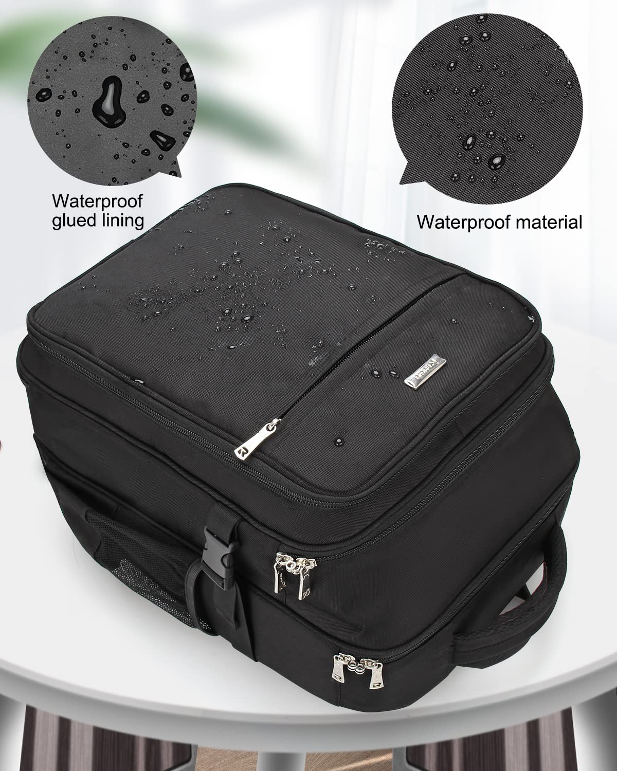 MONSTINA Barber Travel Backpack,16.5" Large Makeup Train Case for Hairdresser,Professiona Hairstylist Organizer Hairdressing Tool Box,Insulated Compartment,USB External Charging