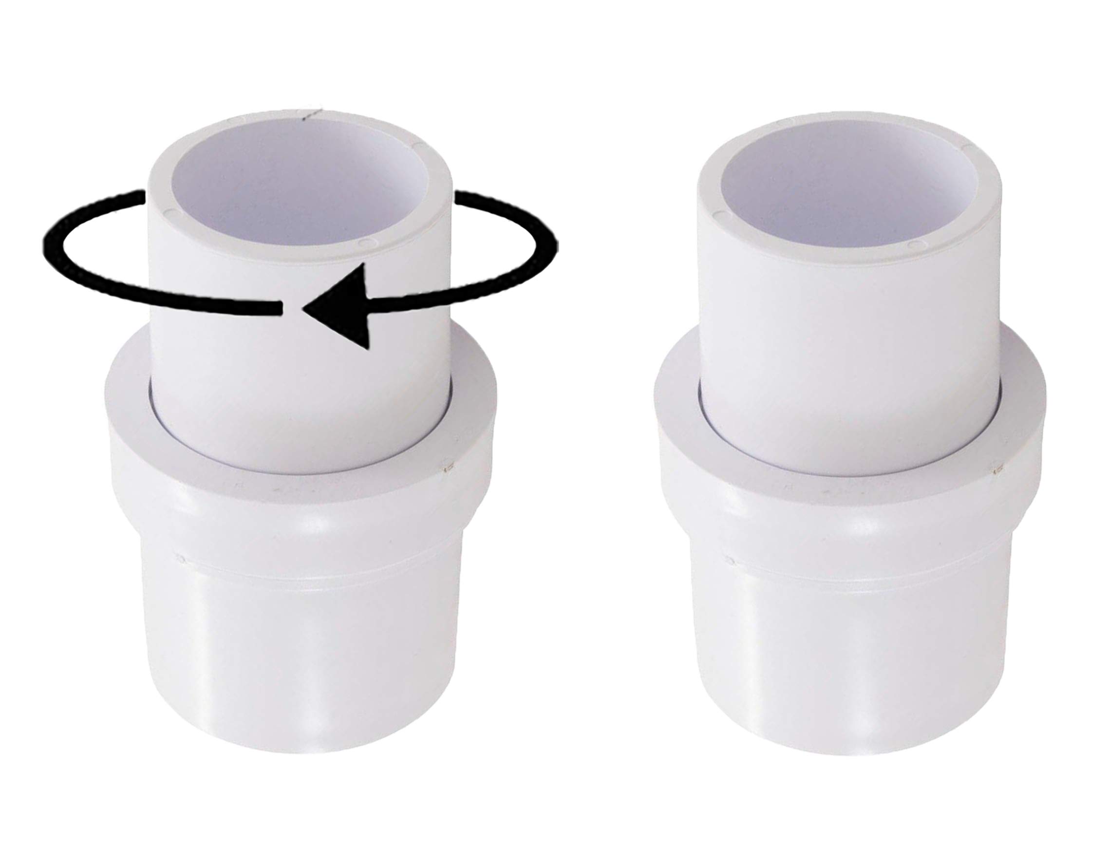 ATIE 1-1/2" Pool Vacuum Head Swivel Adapter Connector for Manual Vac Vacuum Head Replace Pentair R201566 258 Hose Swivel Adapter (2 Pack)