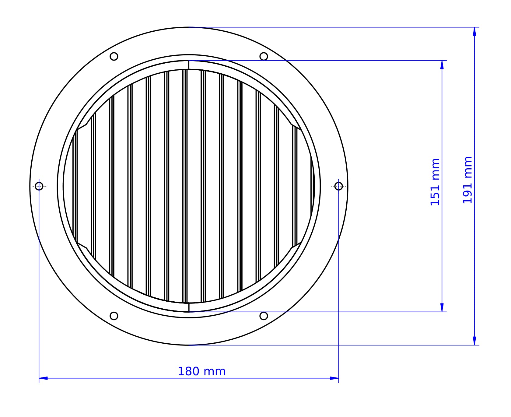 6-inch Tube Portable AC Air Conditioner Exhaust Hose Flange Wall Mount OUTDOOR - Omni-directional 6MNTOUT