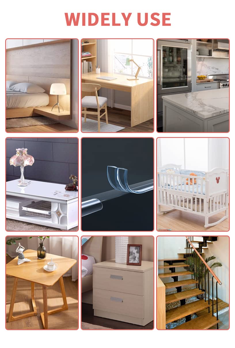 Ammoniakt 20ft Edge Protector with 4 Soft Silicone Corners and Corner Protectors for Crib and Furniture