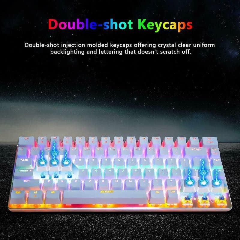 AK33 Blue Switches 82 Keys Gaming Keyboard for PC Gamers and Typists Mechanical