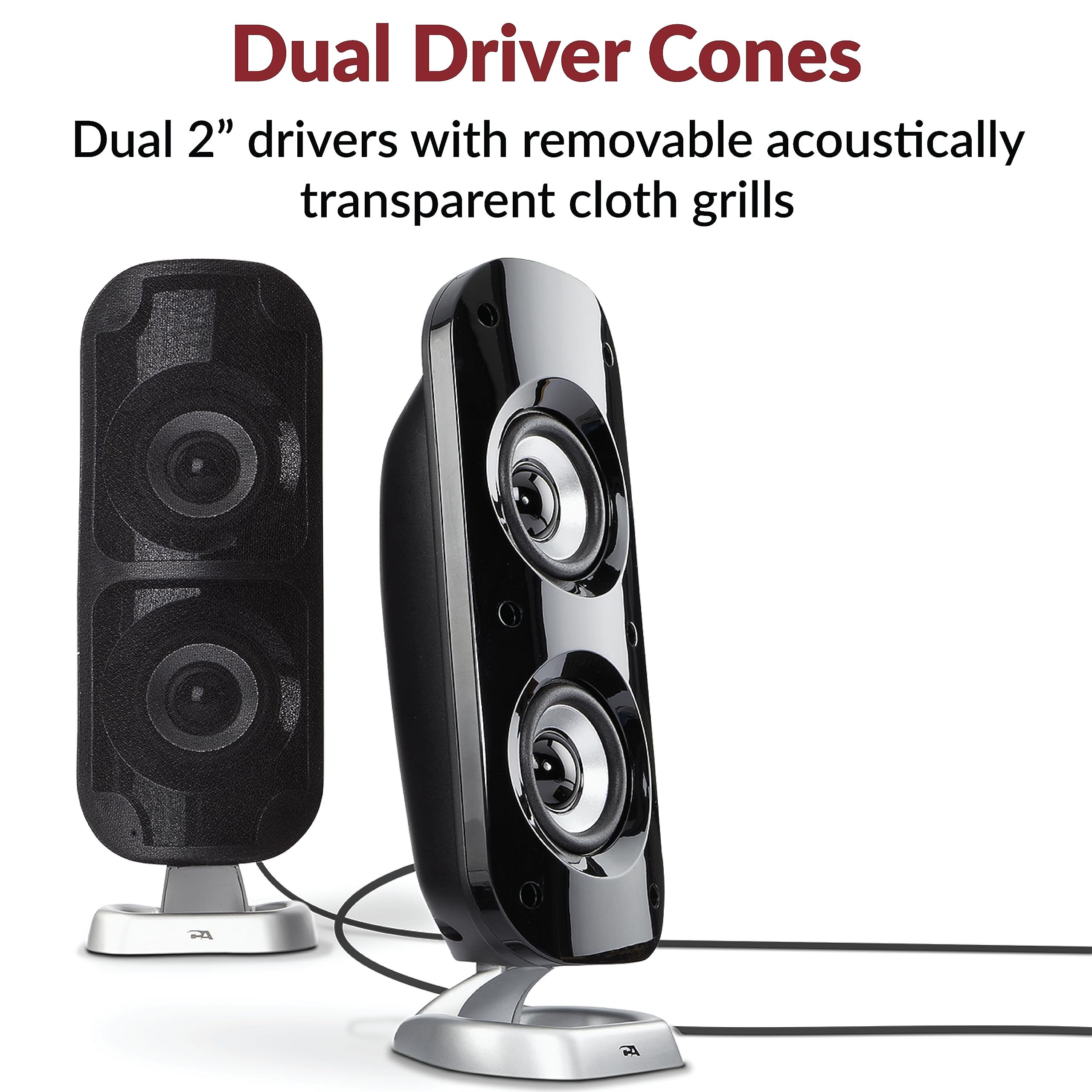 Cyber Acoustics CA-3810 2.1 Multimedia Speaker System with Subwoofer, 80 Watts Peak Power, Strong Bass, Perfect for Music, Movies, and Games