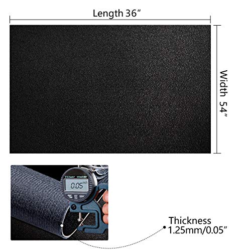 Yotache PU Fabric Leather 1 Yard 54" x 36", 1.25mm Thick Faux Synthetic Leather Material Sheets for Upholstery Crafts, DIY Sewings, Sofa, Handbag, Hair Bows Decorations, Black
