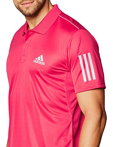 adidas Men's Club 3-Stripes Tennis Polo Shirt, Power Pink, S
