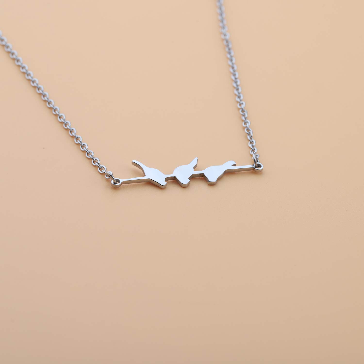 AKTAP Bird Necklace Birds on a Branch Necklace Three Little Birds Inspired Love Bird Jewelry