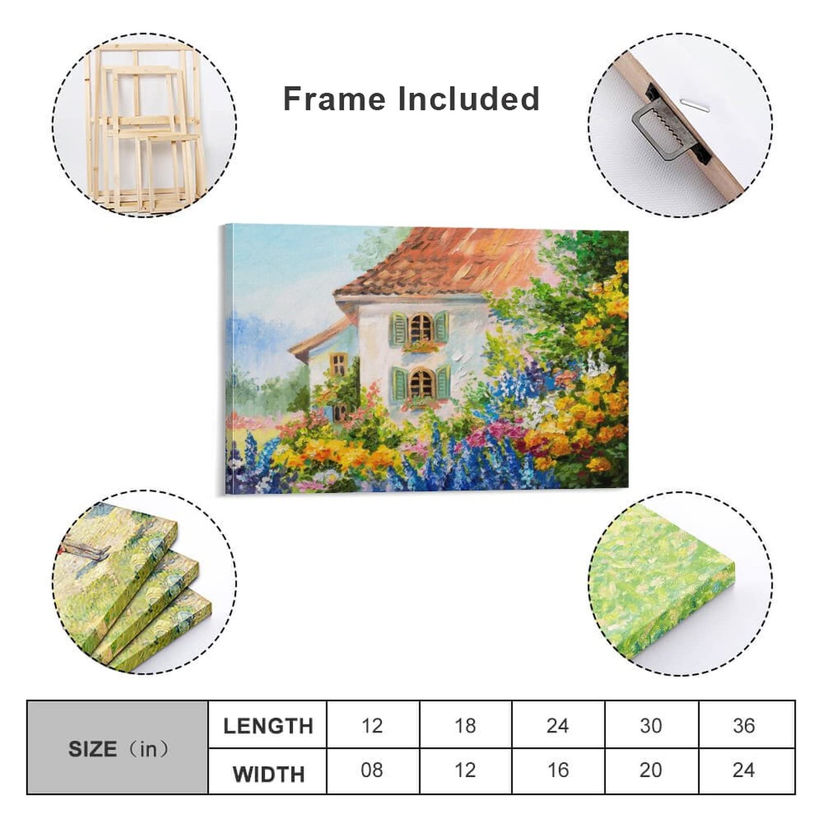 Abstract Impressionist Oil Painting Landscape Wall Art Wall Art Paintings Canvas Wall Decor Home Decor Living Room Decor Aesthetic 08x12inch(20x30cm) Frame-Style