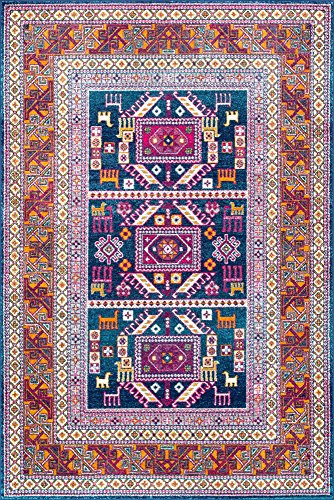 nuLOOM Marisela Tribal Runner Rug, 2' 8" x 8', Navy