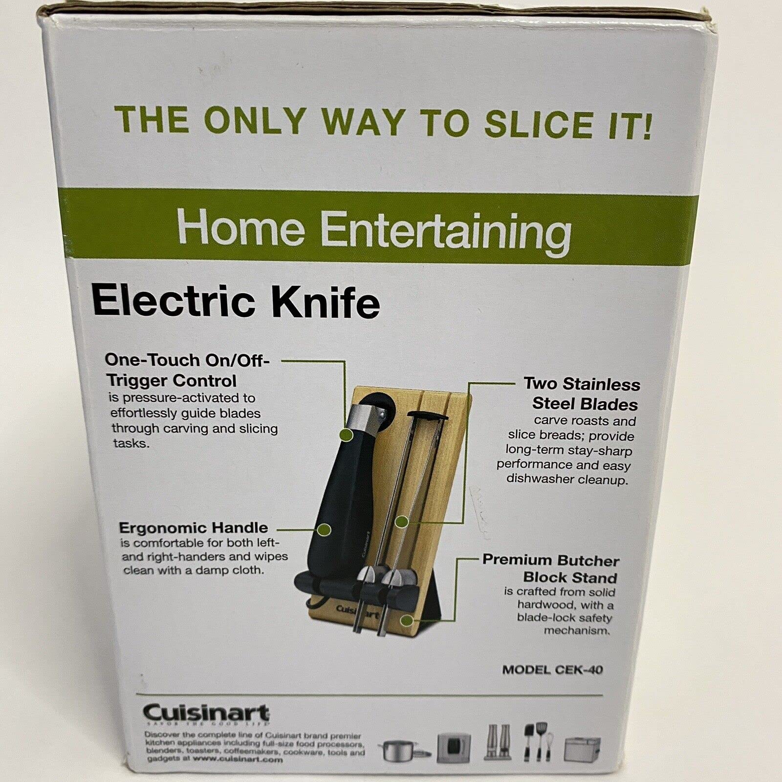 Cuisinart Electric Knife w/Bread Blade & Carving Blade