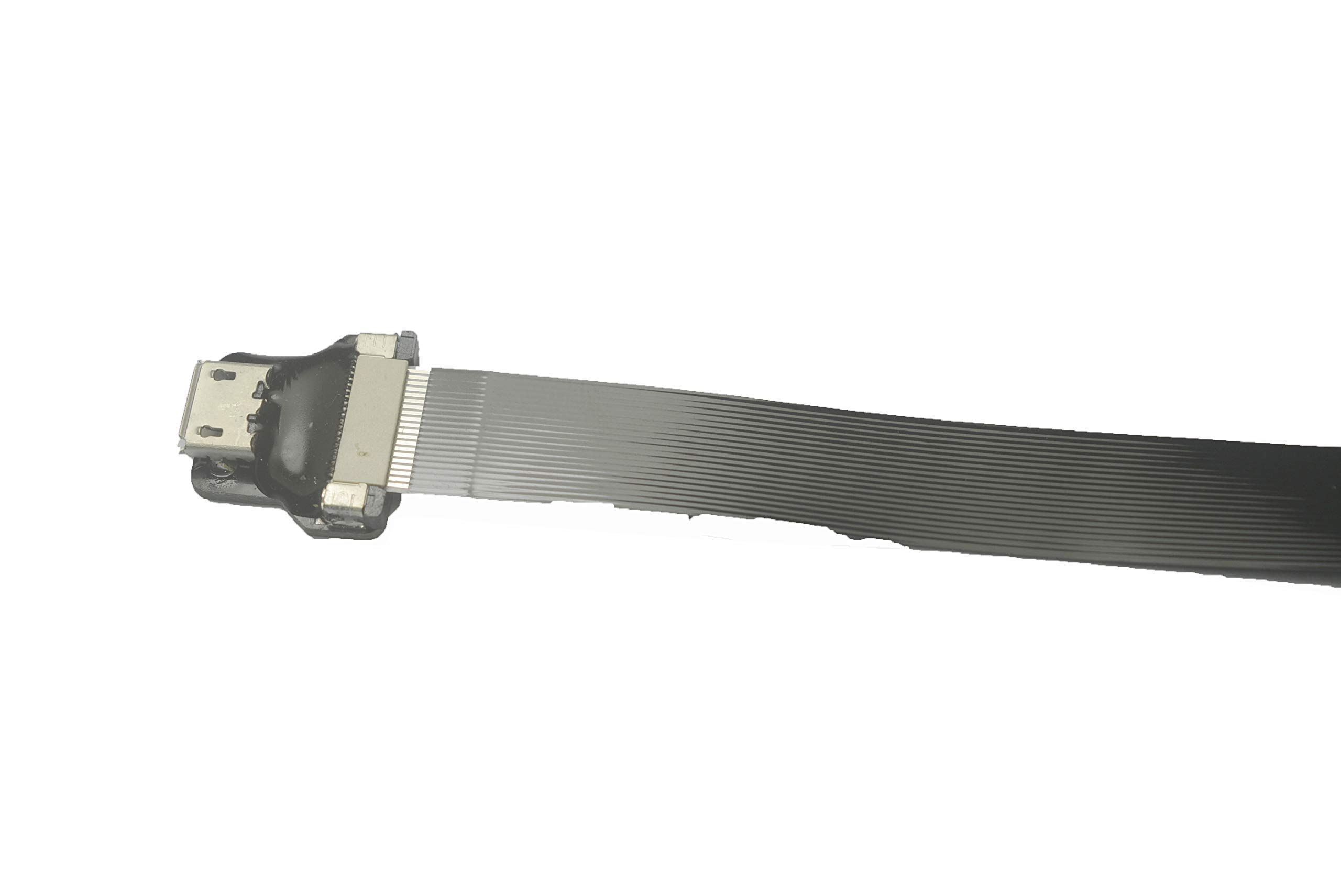 Permanent Ulter Flat Slim Thin Micro USB 90 Degree Angled Male to Micro USB Female for sync and Charging Black (10CM)