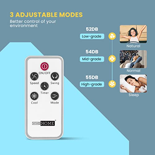 VIVOHOME Portable Evaporative Air Cooler 110V 65W Fan Humidifier with LED Display and Remote Control Ice Box for Indoor Home Office Dorms