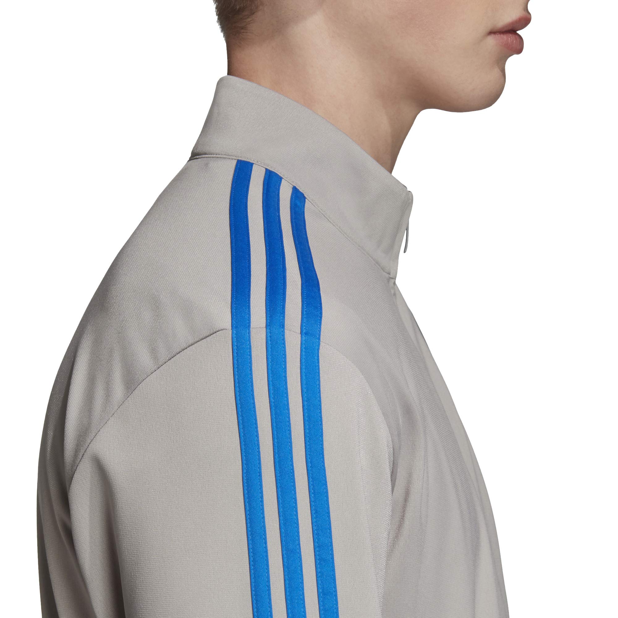adidas Men's Essentials 3-stripes Tricot Track Jacket, MGH Solid Grey/Glory Blue, M