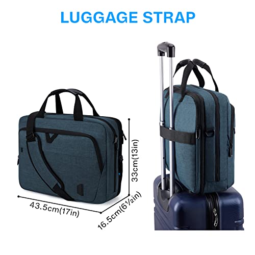 BAGSMART 17.3 Inch Laptop Bag, Expandable Computer Bag Laptop Briefcase Men Women,Laptop Shoulder Bag,Work Bag Business Travel Office, Dark Blue