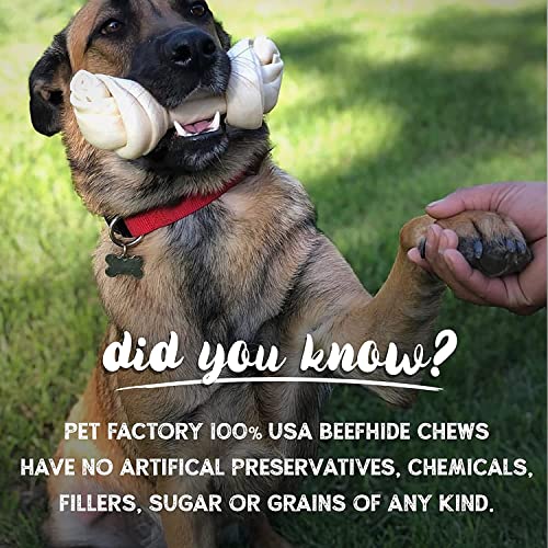 Pet Factory 100% Made in USA Beefhide 7" Braided Sticks Dog Chew Treats - Peanut Butter Flavor, 6 Count/1 Pack