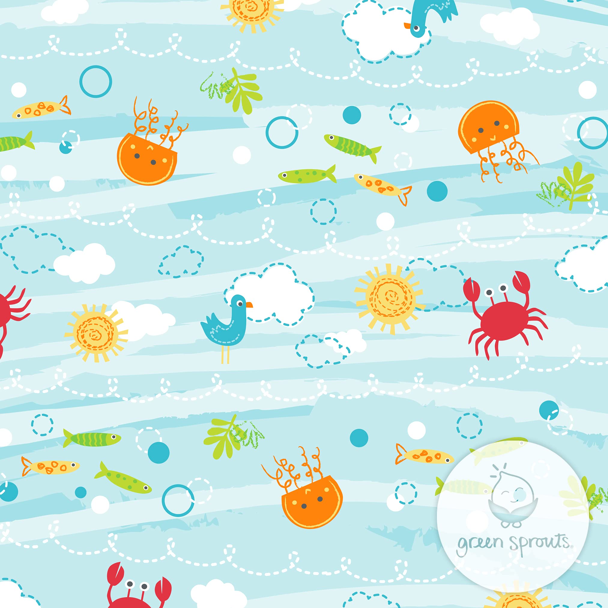 i play. by green sprouts Boys' Reusable Swim Diaper, Light Aqua Sea Friends, 5T