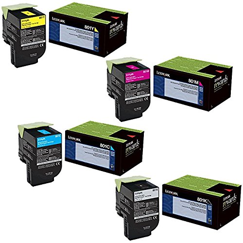 Lexmark 80C10C0, 80C10K0, 80C10M0, 80C10Y0 Standard Yield Toner Cartridge Set