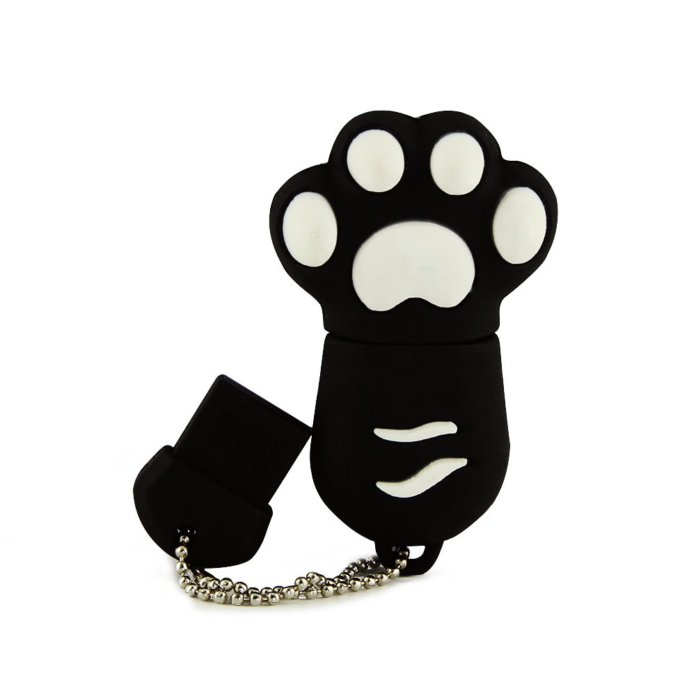 Usbkingdom 32GB USB 2.0 Flash Drive Cute Animal Cat Paw Shape Pen Drive Thumb Drives Jump Drive Memory Stick Pendrive Flash Disk (Black)