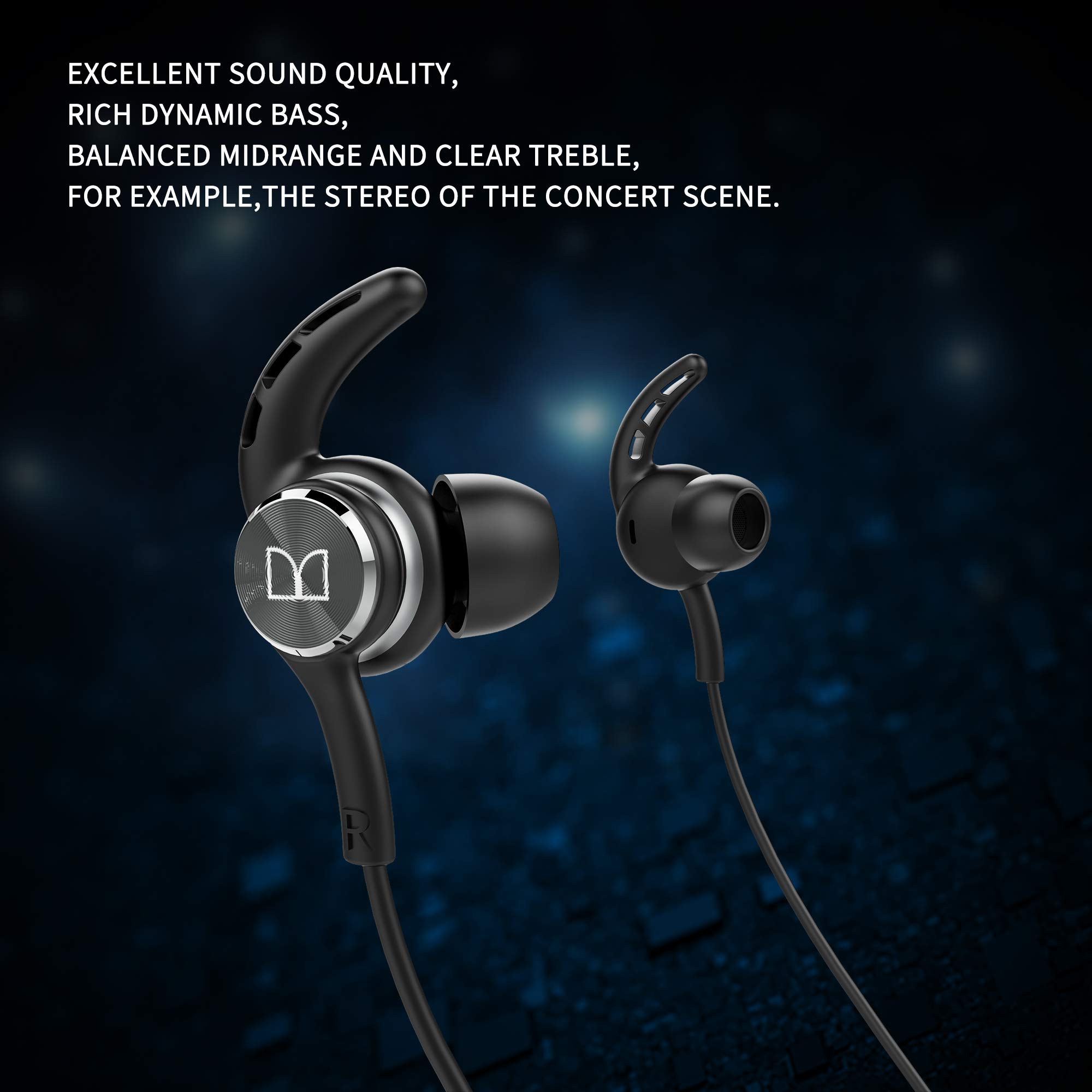 Wireless Headphones,Bluetooth Headphones Bluetooth 5.0, IPX5 Waterproof Built-in Mic 1000min Playtime,Bass Hi-Fi Stereo, Magnetic Connection, for Sports Running