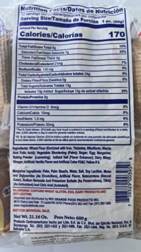 Alemana Lido tradicional pan salvadoreño Paquete de 600g con 12 unidades, 21.16 Fl Oz