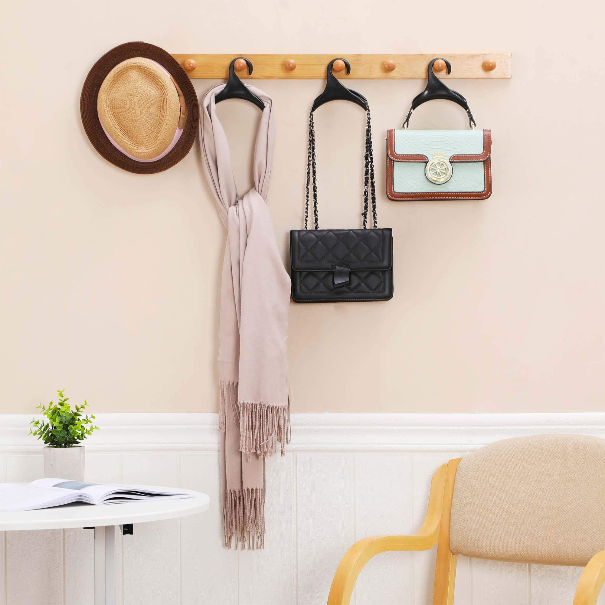 Aaron's Home Purse Hanger Closet, 6 Pack Durable Purse Hanger Hooks, Handbag Hanger Purse Organizer Insert for Handbag, Backpacks, Belts, and Clothes