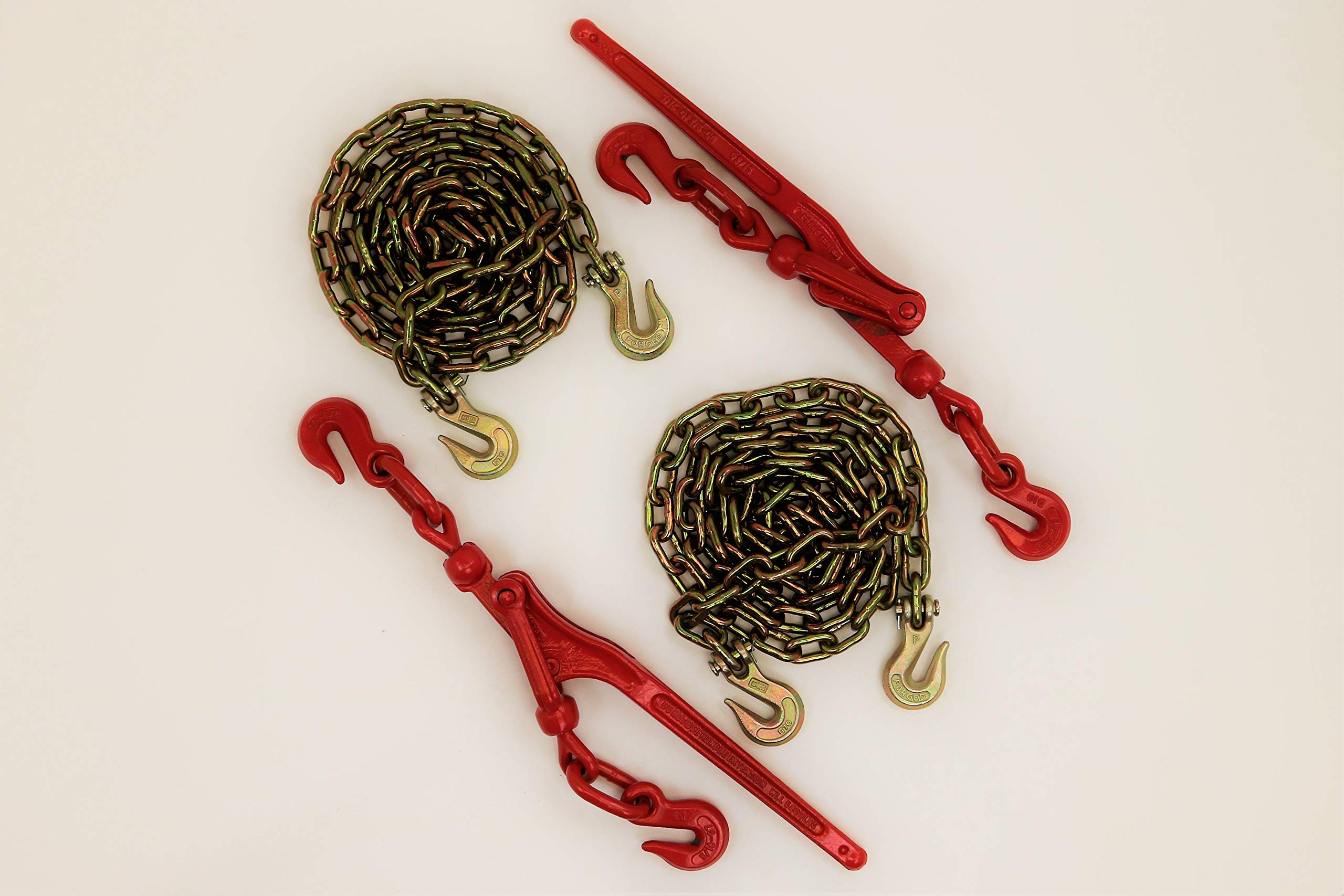 5/16" X 10β G70 Chains (2) and Chain Binders - Load Binders (2)